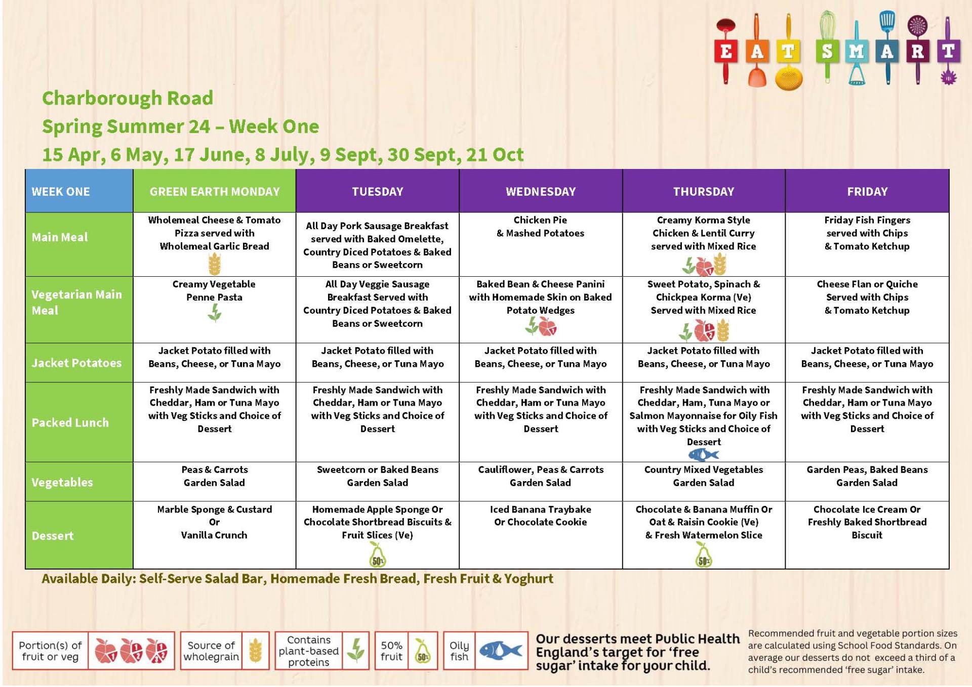 Charborough Road Primary School - School Lunches